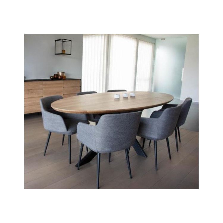 table de repas ovale bois massif